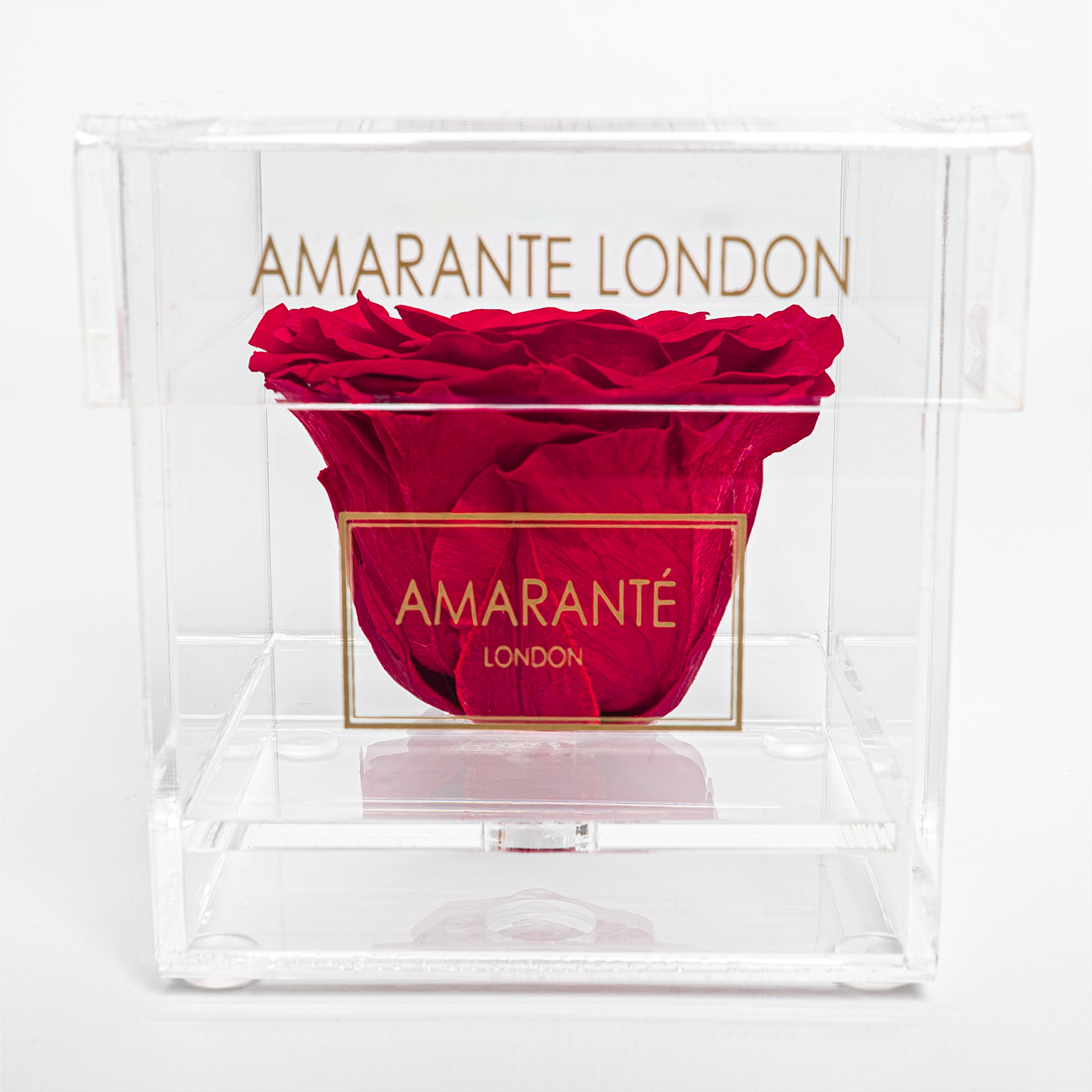 Single Heart Shaped Infinity Rose in Acrylic Box – Amarante London