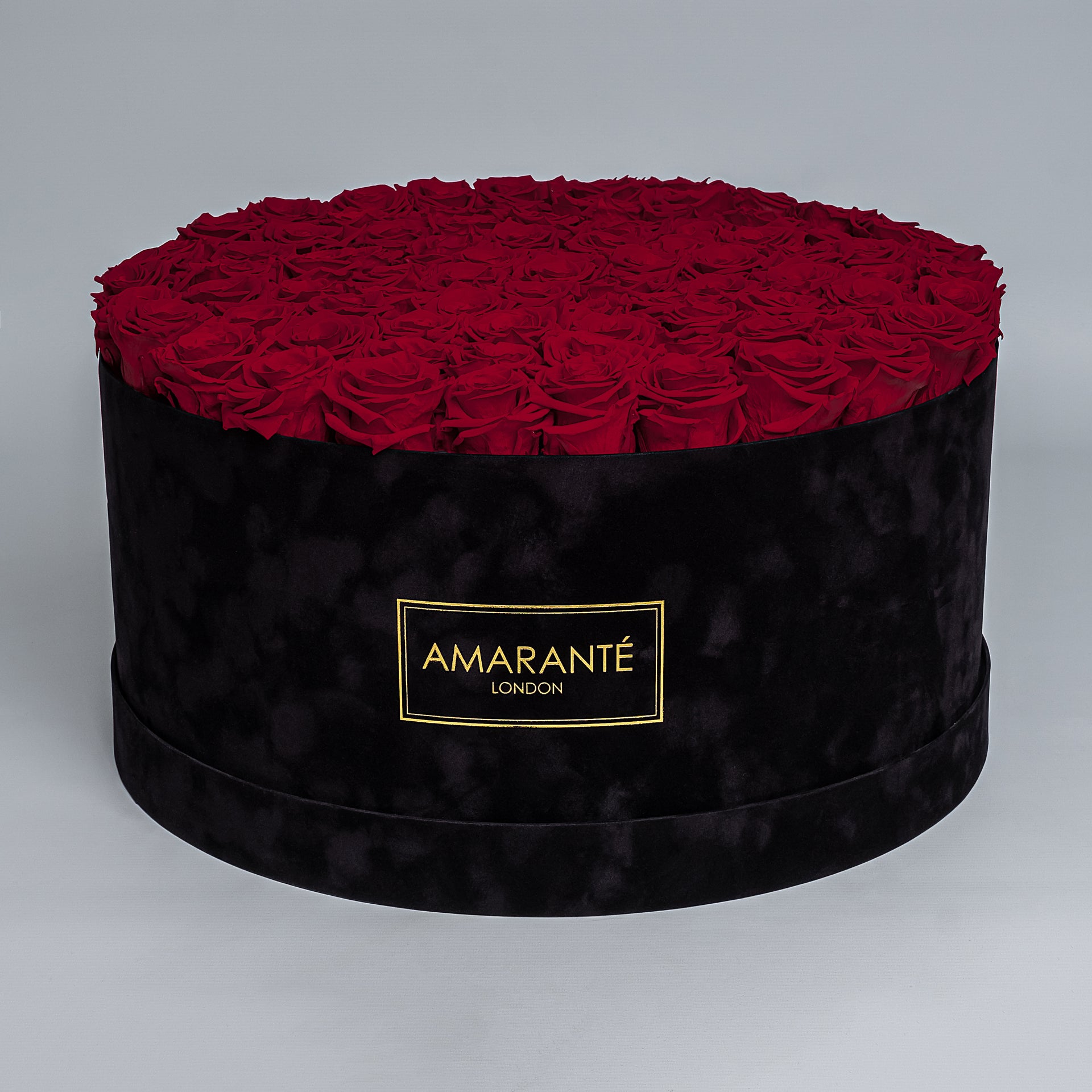 Preserved > Infinity Roses > 85-100 Super Deluxe Round Black Rose Box ...