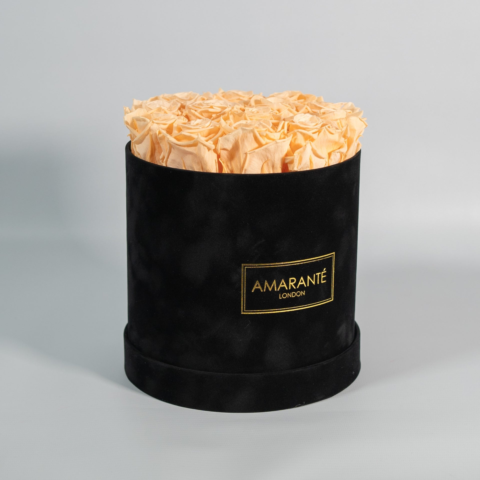 Medium Black Round Suede Rose Box of Infinity Roses – Amarante London