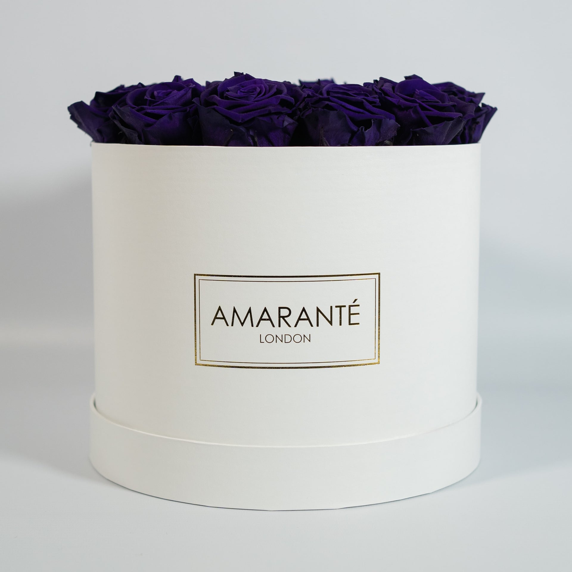 Preserved Flowers > Infinity Roses > White Round Large Matte Rose Box ...