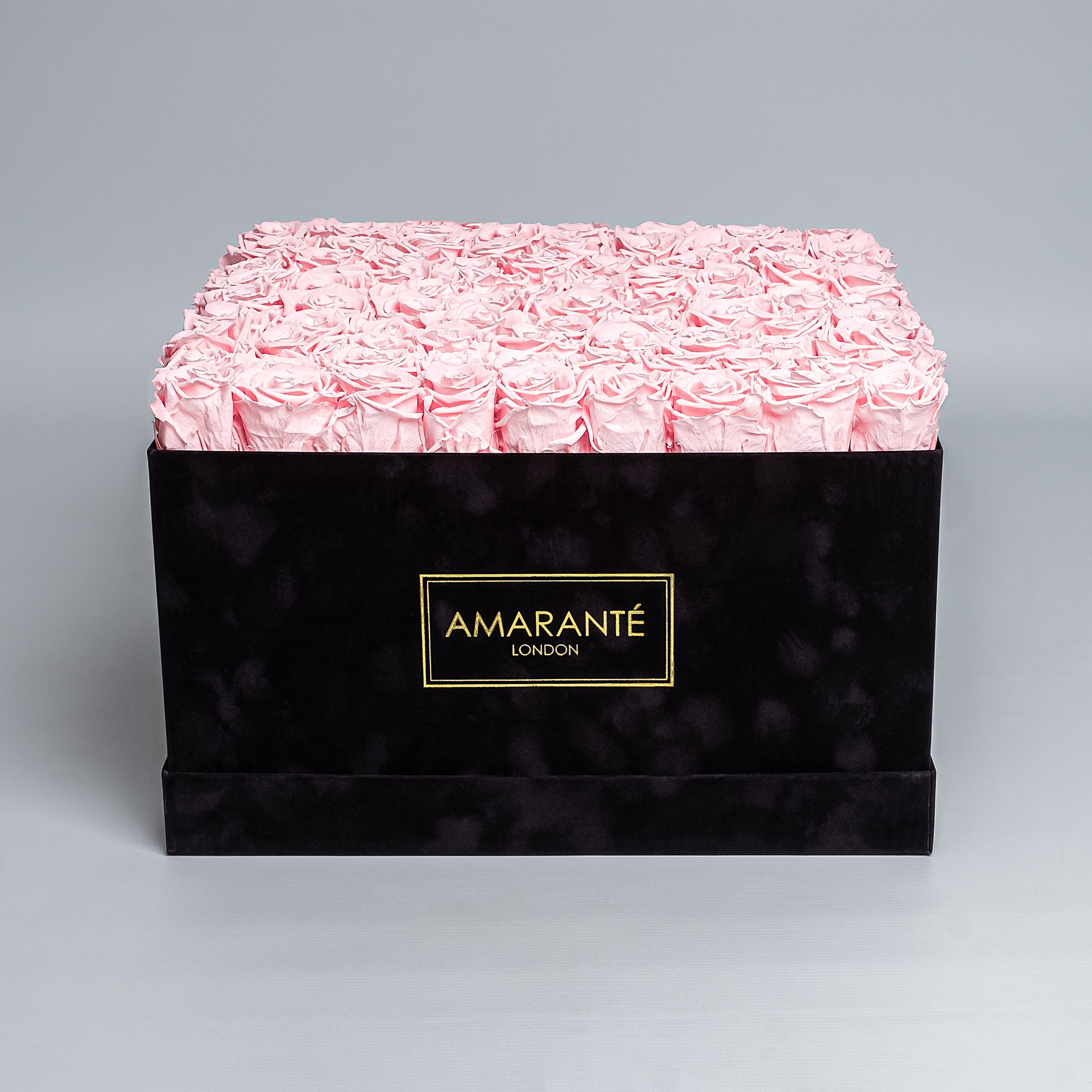 100 Roses in 14 colours, in a Deluxe Square Black Rose Box – Amarante ...