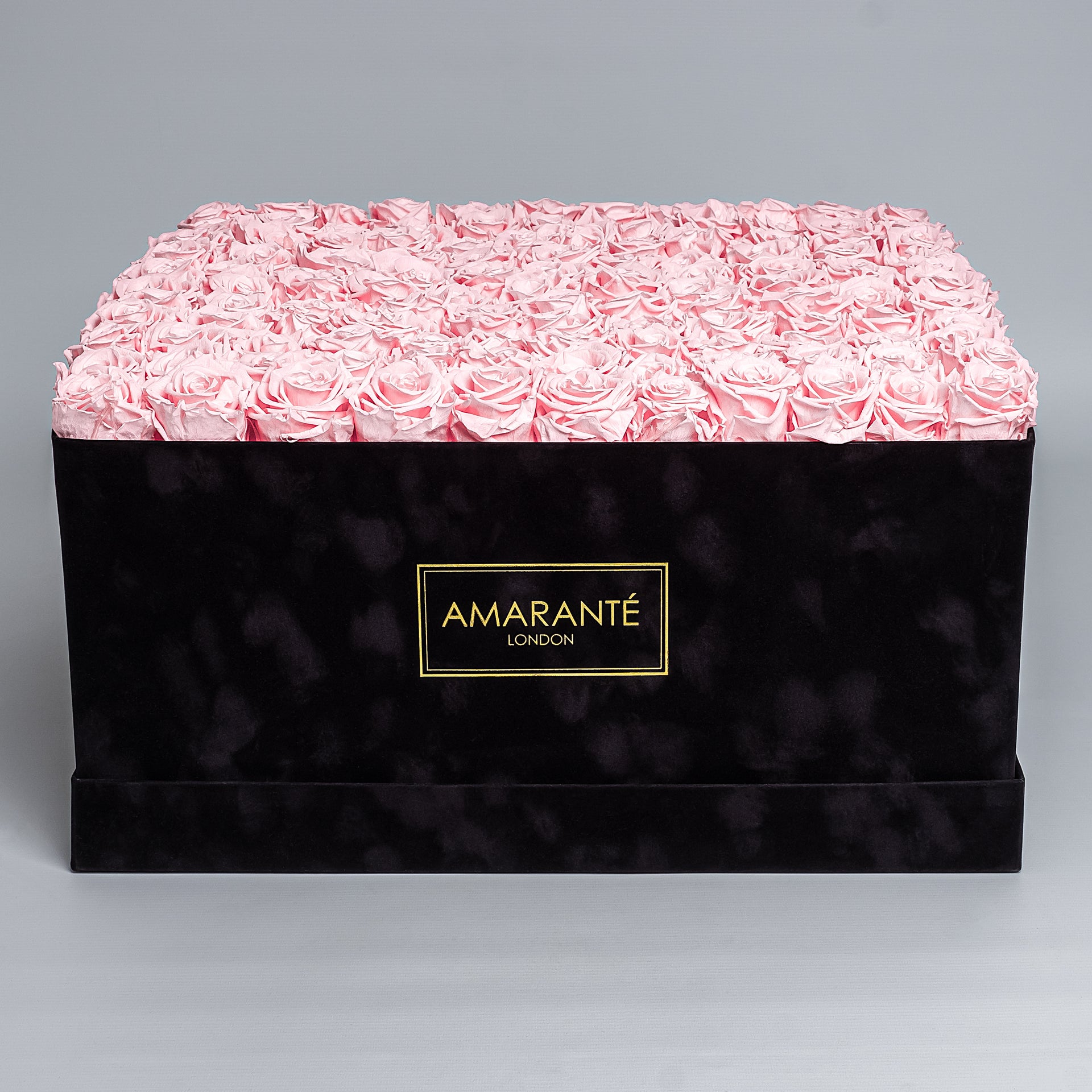 Super Deluxe Square Black Rose Box with 150 Large Roses – Amarante London
